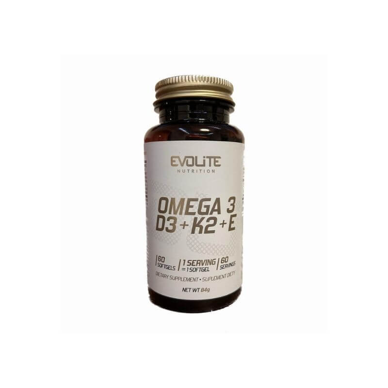 EvoLite Omega 3 + D3 + K2 + E 60kaps. kaina, atsiliepimai